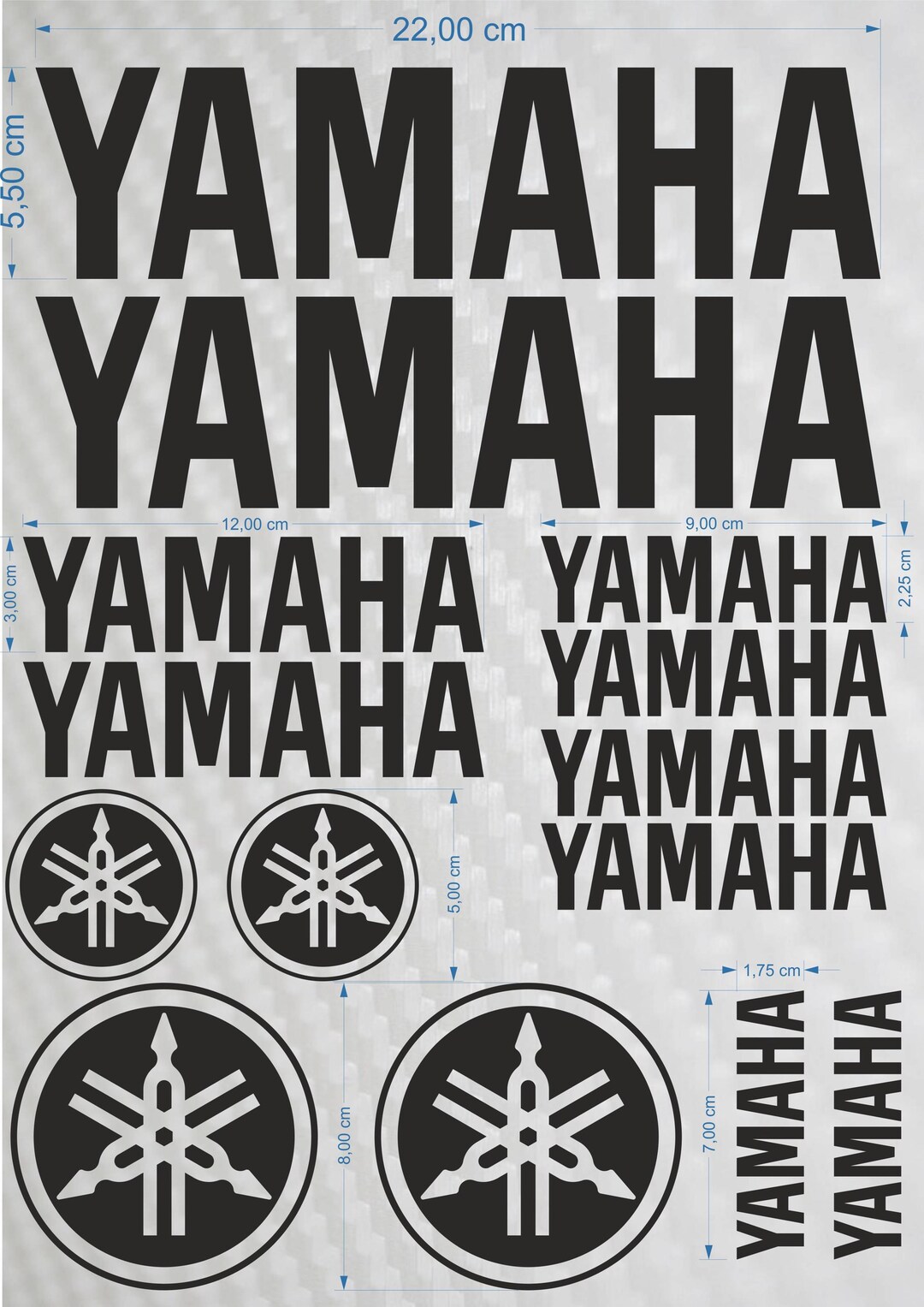 Yamaha Decals Stickers Set Kit for Motorcycle Outboard Bike Vinyl ...