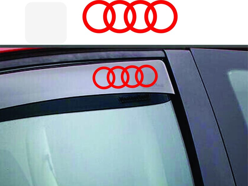 Two Rings Decals Stickers for Car Handle Side Mirrors Window Door Sill ...