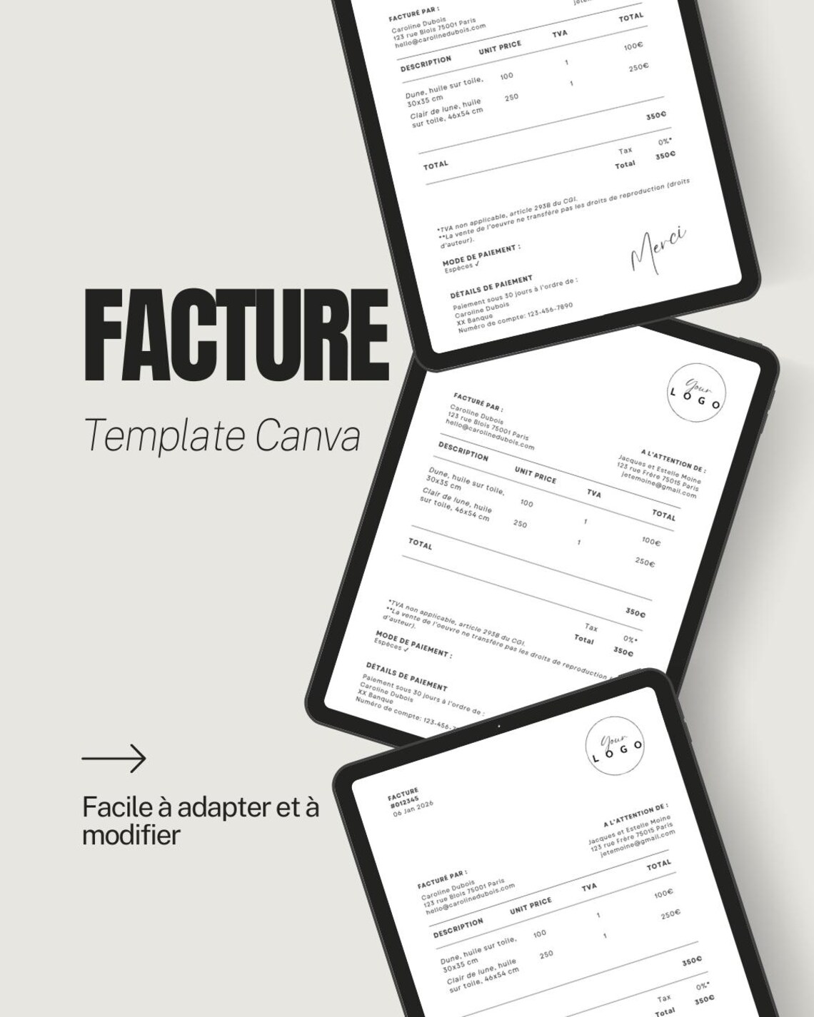 Editable Artist Invoice Template on Canva – Professional Art Invoice ...
