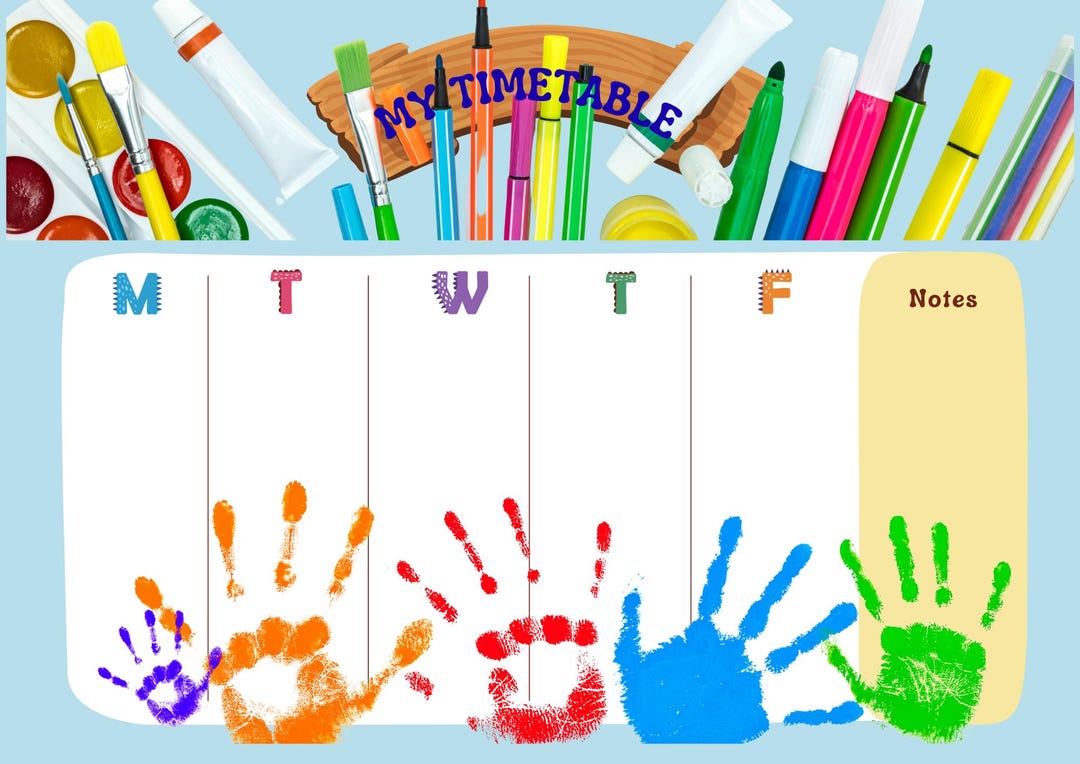 School Time Table Printable | Student Weekly Class Schedule Chart ...