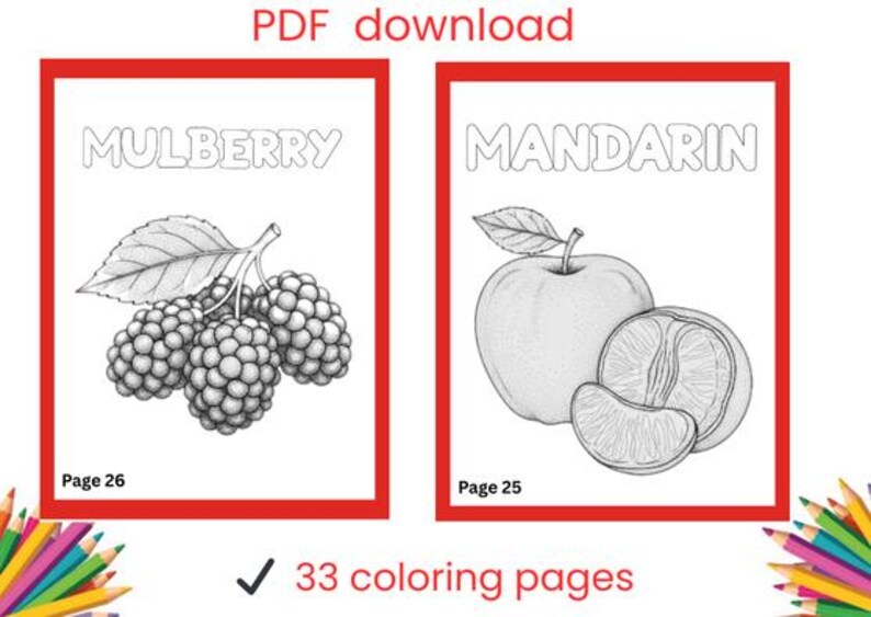 Fruit Coloring Pages for Kids | 33 Printable Fruits (PDF Download ...