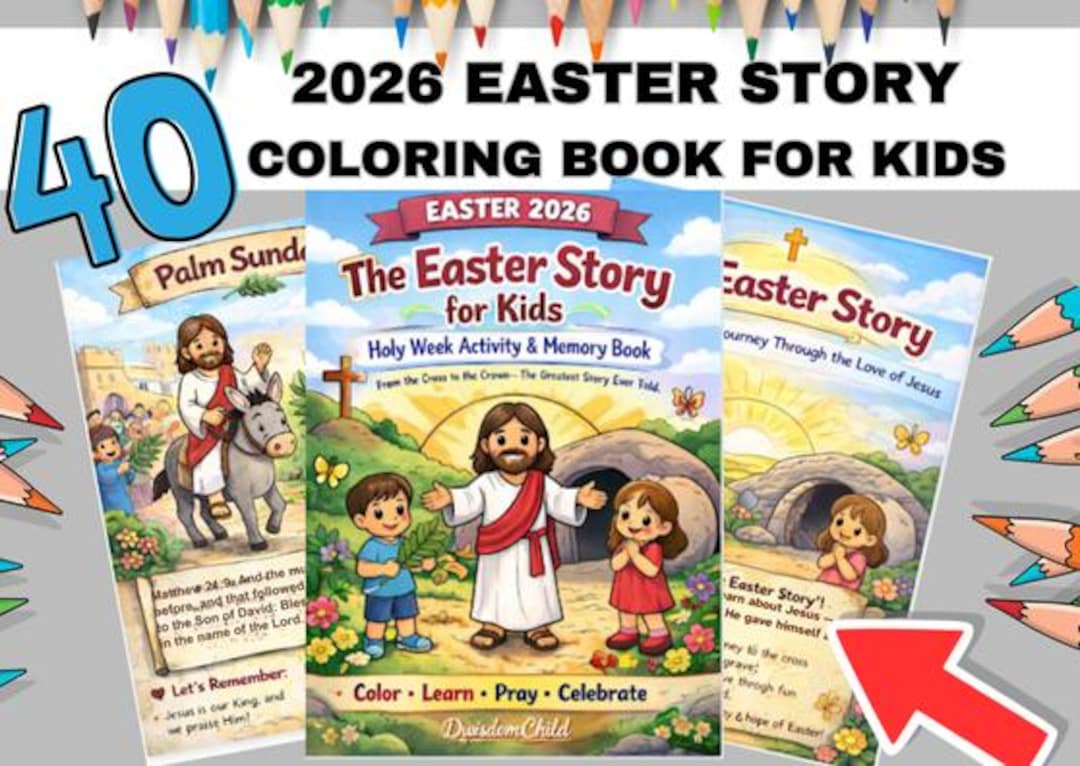 Easter Story Coloring Book 2026 | Christian Easter Activities for Kids ...