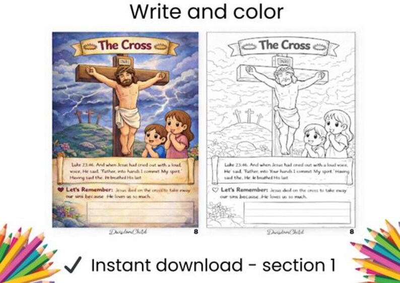 Easter Story Coloring Book 2026 | Christian Easter Activities for Kids ...