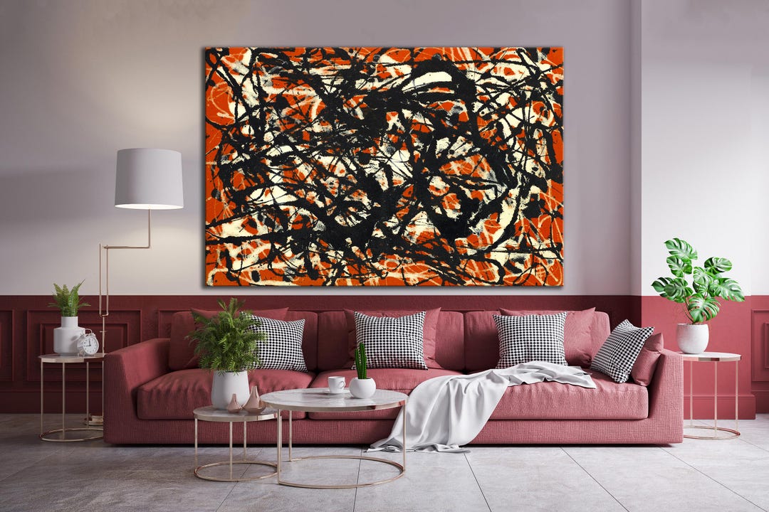 Free Form by Jackson Pollock Canvas Print Red and Black Abstract Wall ...