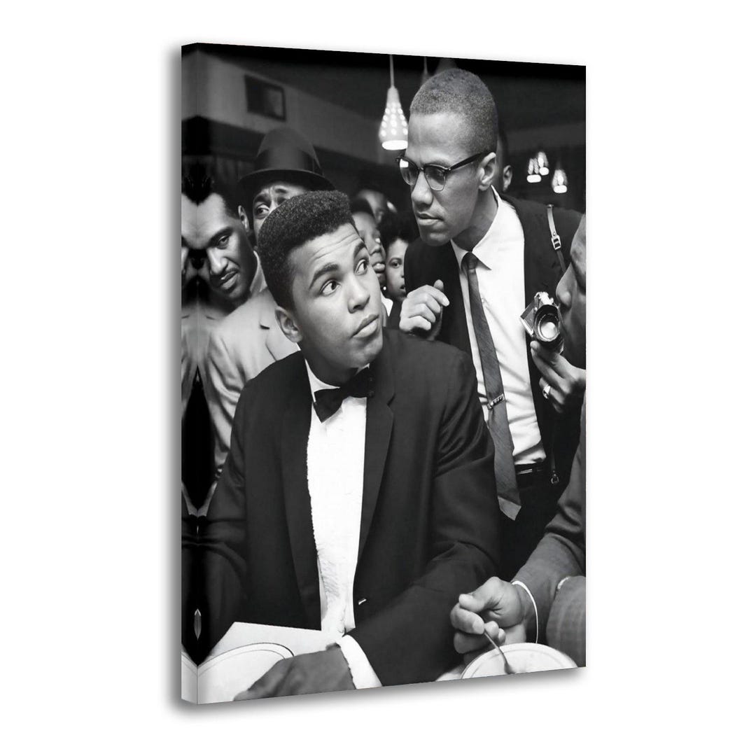 Malcolm X and Ali Poster Legendary Meeting Print Boxing Illustration ...