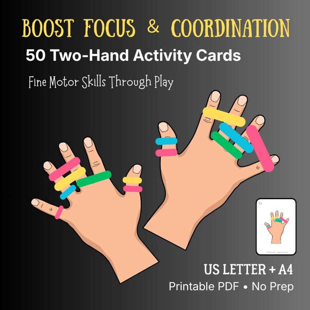 Fine Motor Skills Printable for Kids | Finger Strength & Bilateral ...