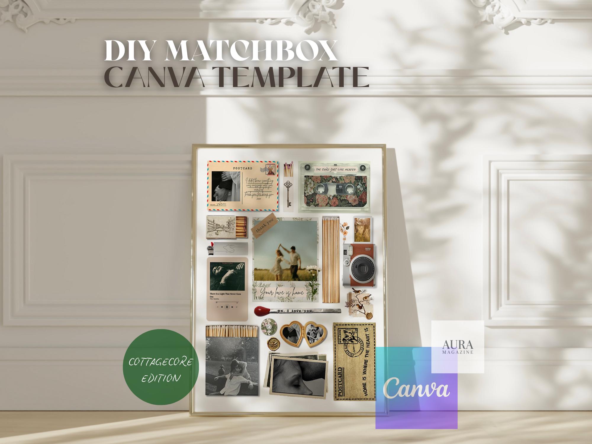 Custom Matchbox Print Editable Matchbook Download, DIY Canva Template ...