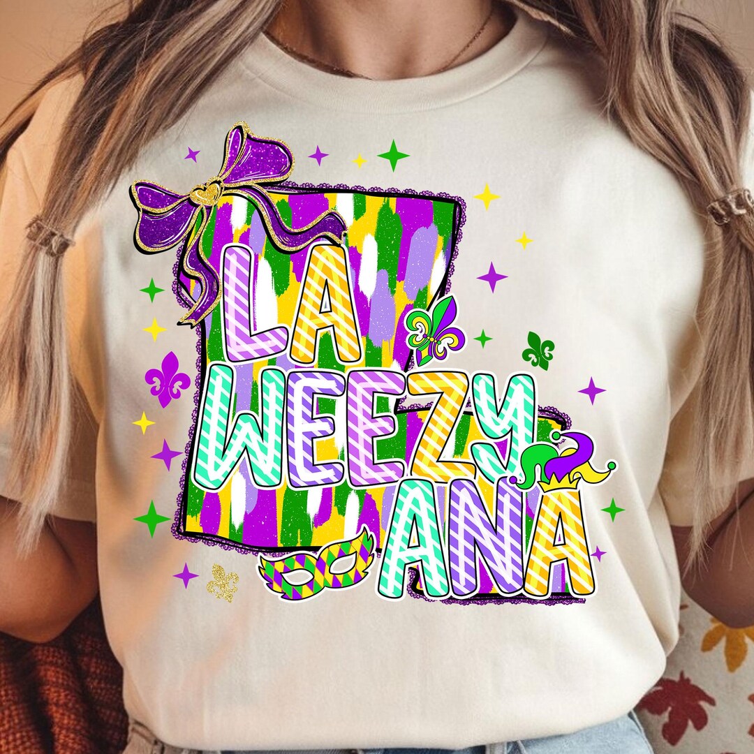 La Weezy Ana Mardi Gras PNG, Louisiana Bow Mask Fleur De Lis (digital ...