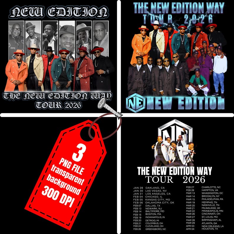 The New Edition Way Tour 2026 PNG File, Concert NE, Ready to Print ...