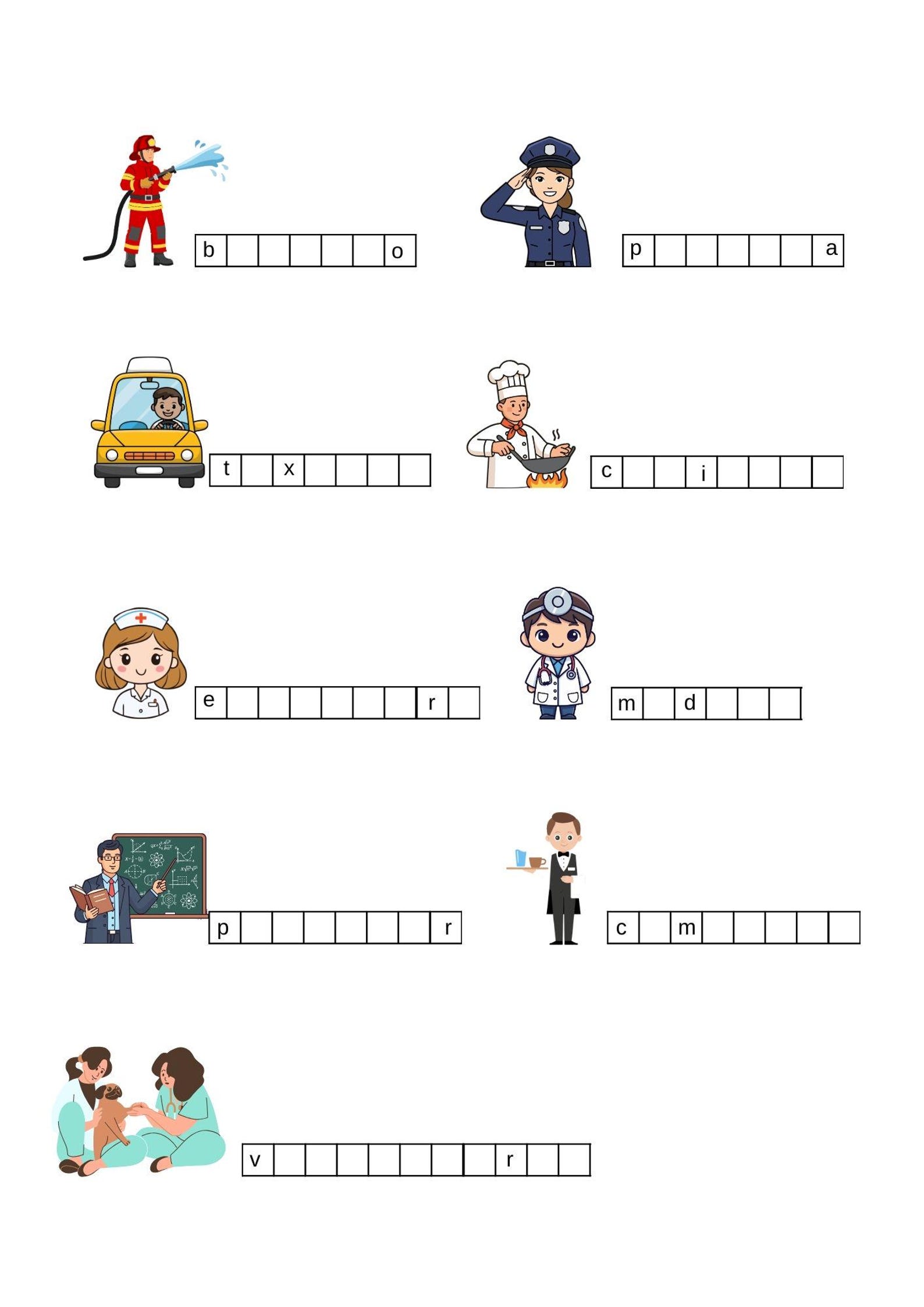 Las Profesiones – Spanish Worksheets for Kids | Jobs Vocabulary ...