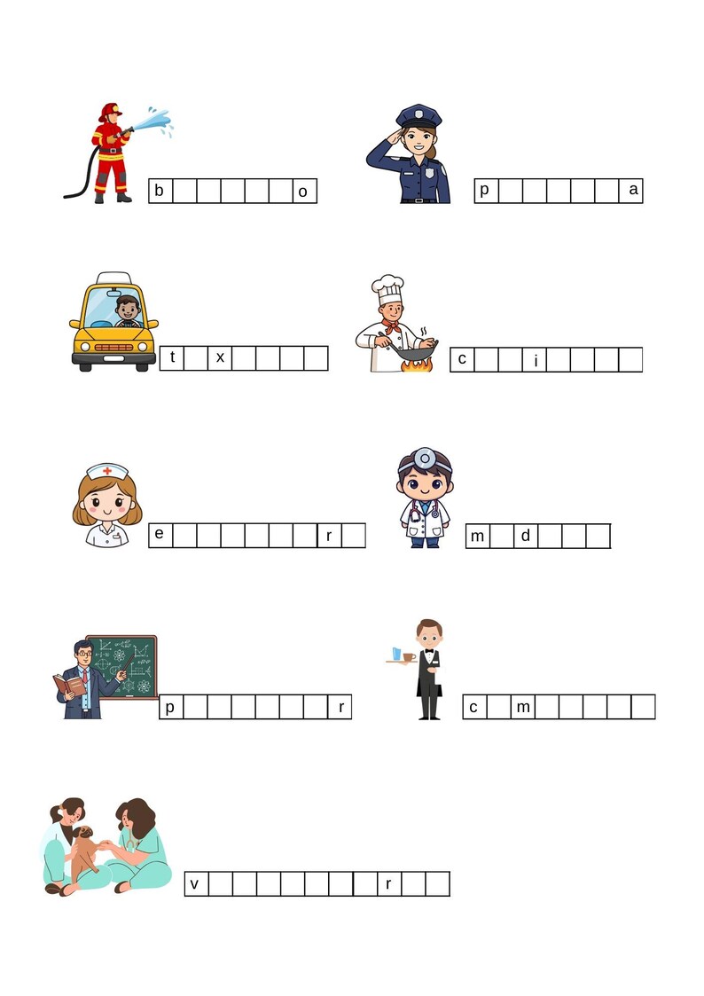 Las Profesiones – Spanish Worksheets for Kids | Jobs Vocabulary ...