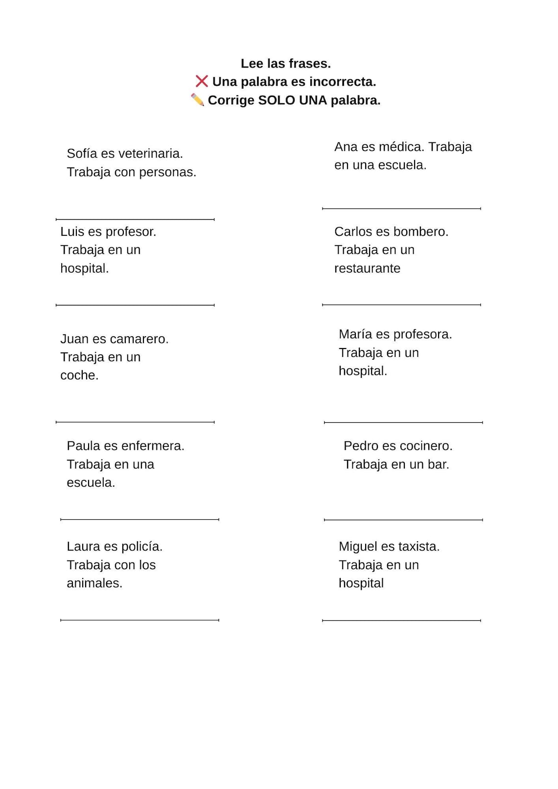 Las Profesiones – Spanish Worksheets for Kids | Jobs Vocabulary ...