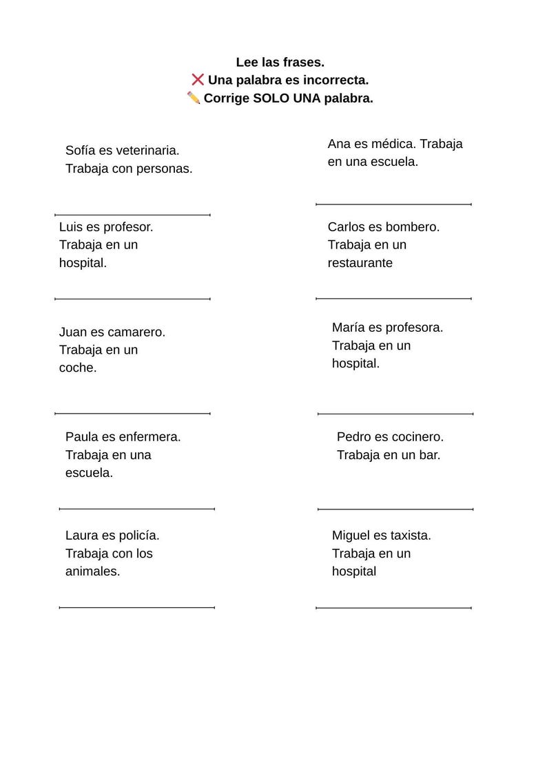 Las Profesiones – Spanish Worksheets for Kids | Jobs Vocabulary ...