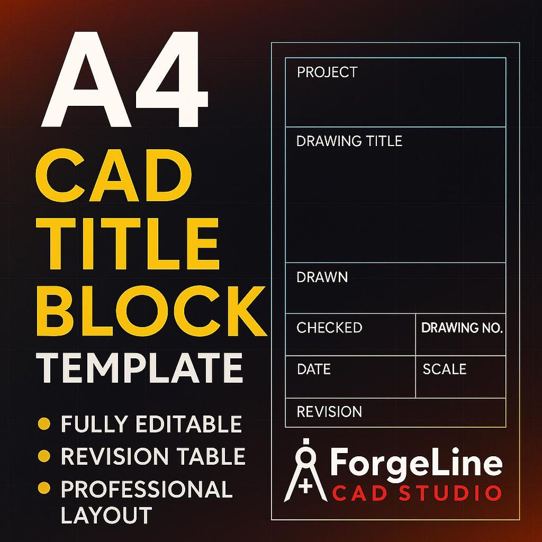 A4 CAD Title Block Template | Autocad DWG | Fully Editable Drawing ...