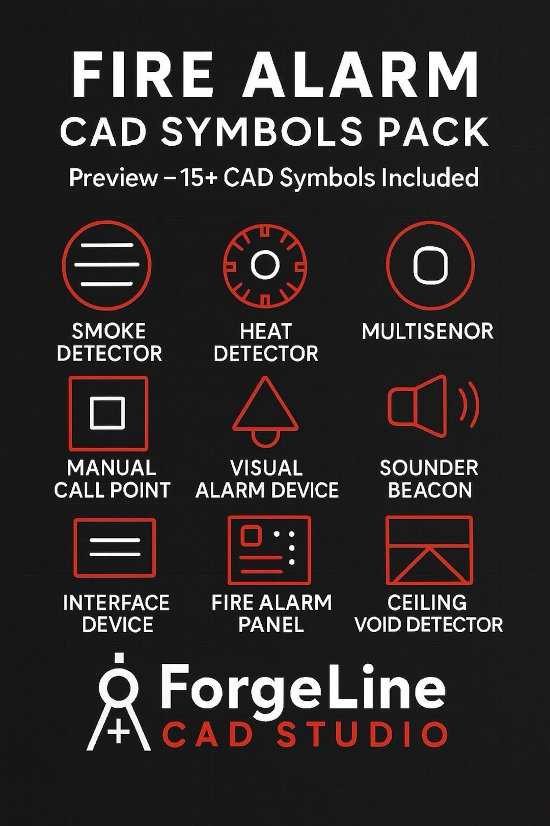 Fire Alarm CAD Symbols | Autocad Fire Protection Pack (2D DWG) - Etsy