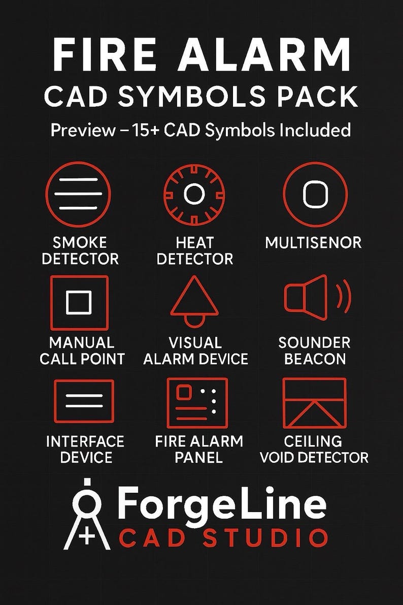 Fire Alarm CAD Symbols | Autocad Fire Protection Pack (2D DWG) - Etsy