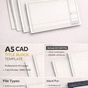 A5 CAD Title Block Template | Editable Autocad DWG With Revision Table ...