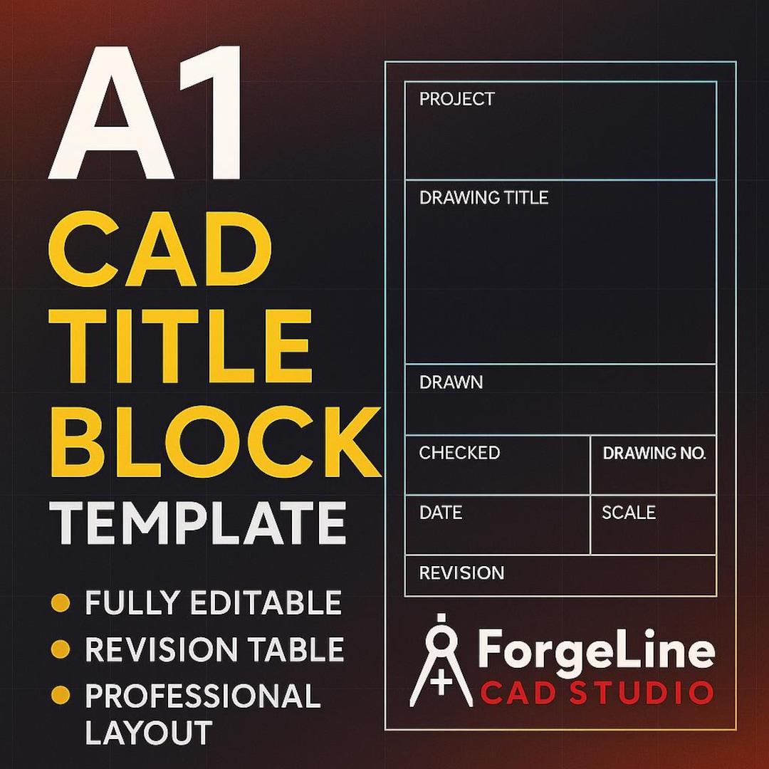 A1 CAD Title Block Template | Autocad DWG | Fully Editable Drawing ...