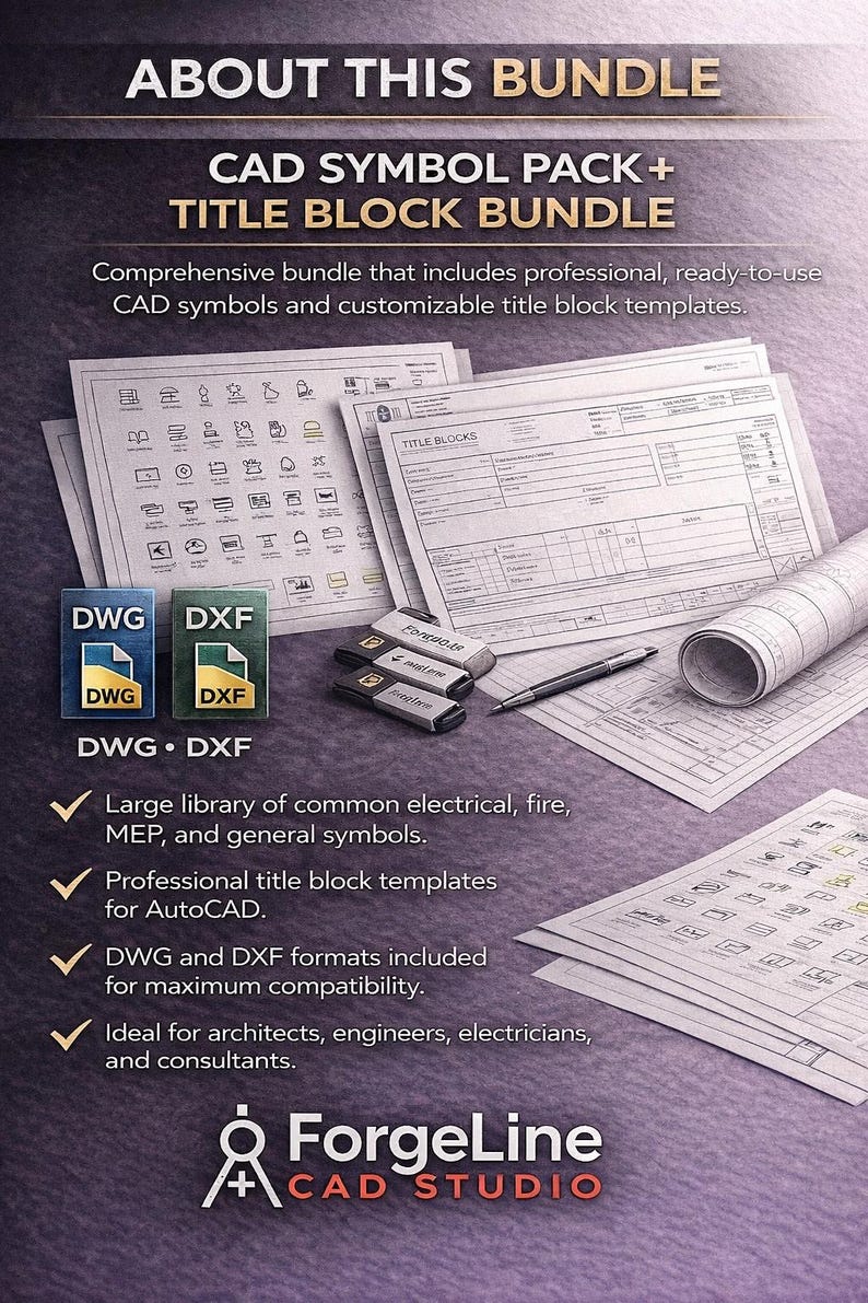 Power CAD Symbols + Title Block Templates - MEP Drawings (DWG) - Etsy