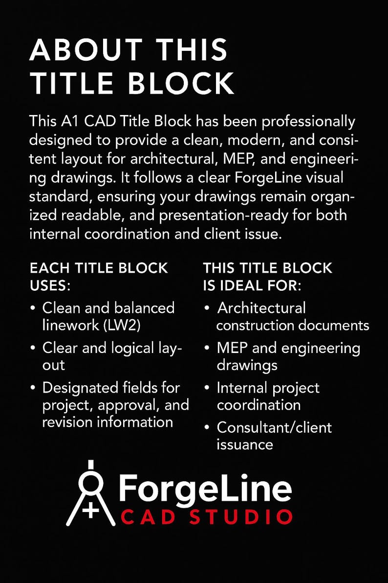 A1 CAD Title Block Template | Autocad DWG | Fully Editable Drawing ...