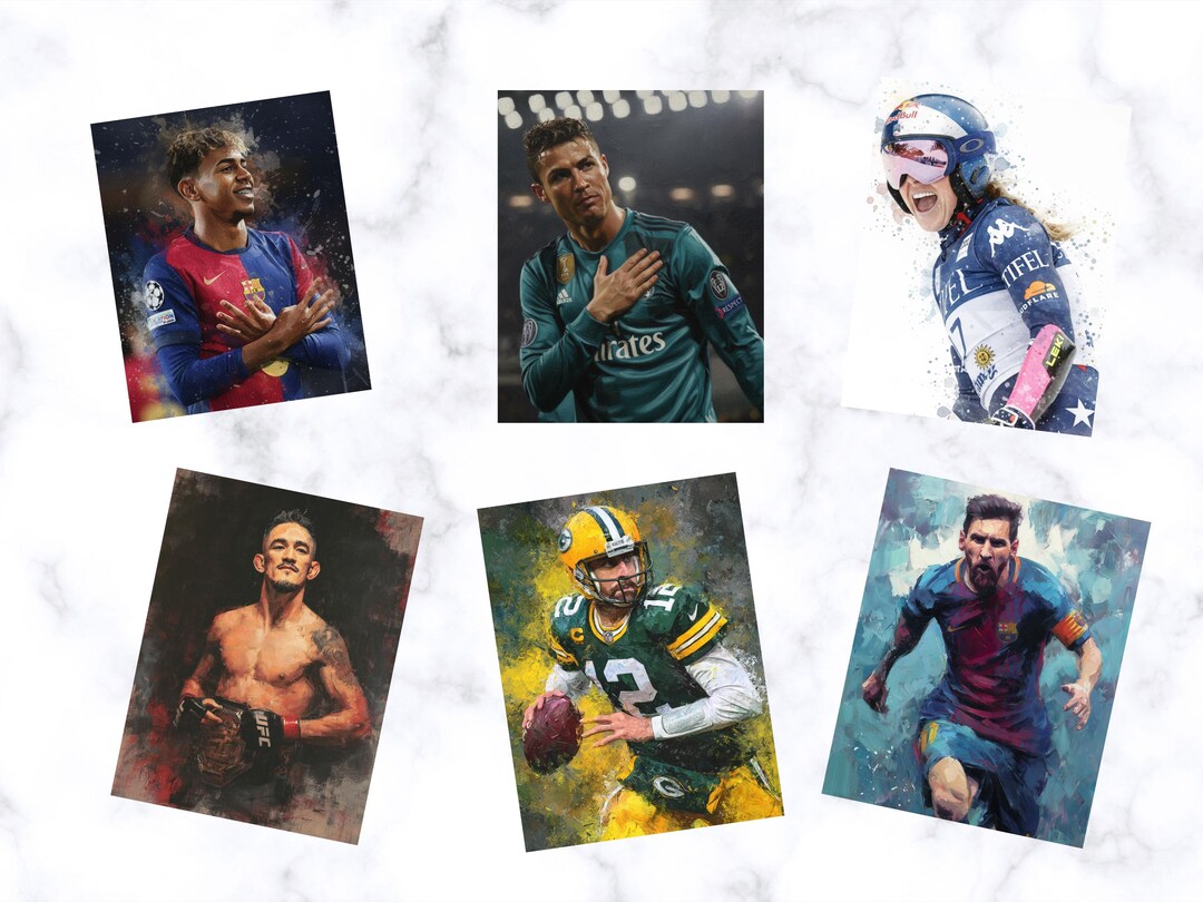 Custom Sports Portrait Digital Download | Personalised Athlete Wall Art ...