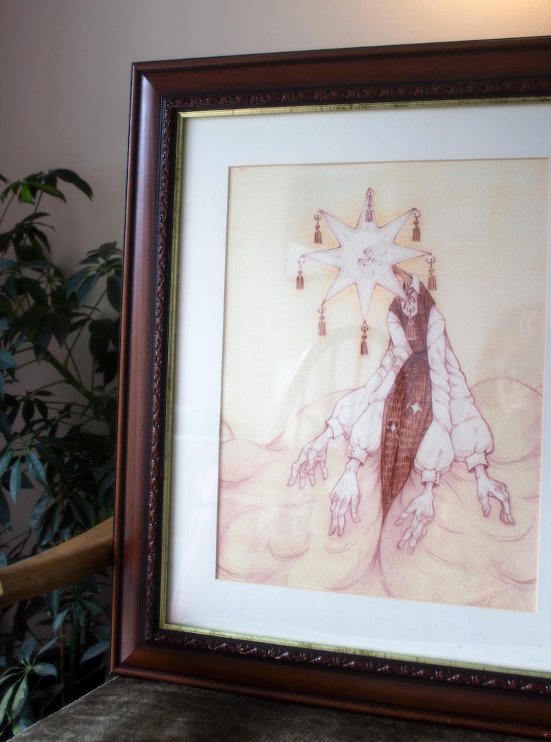 Ethereal Eldritch Gothic Sun Princess Print – Fantasy Nature Art (A4/A3 ...