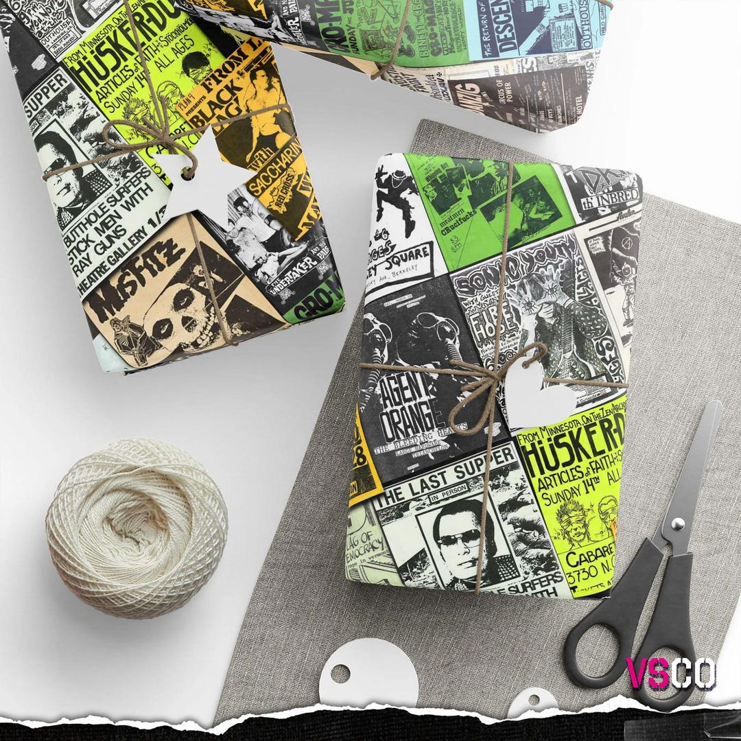 Punk Rock Band Wrapping Paper - Music Fan Gift Wrap - Etsy