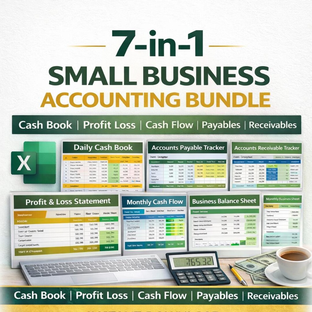 Small Business Accounting Excel Bundle | Cash Flow, P&L, Payables ...