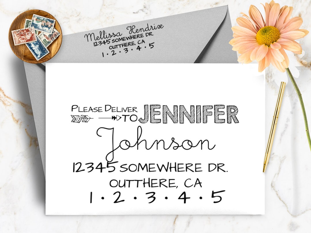 Envelope Template Modern Hand Letter | EDIT WITH TEMPLETT | Return ...