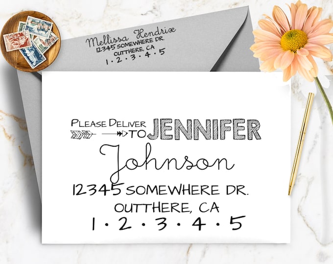 Envelope Template Modern Hand Letter | EDIT WITH TEMPLETT | Return ...