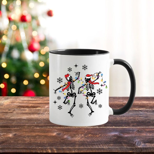 Skeleton Christmas Mug - Etsy