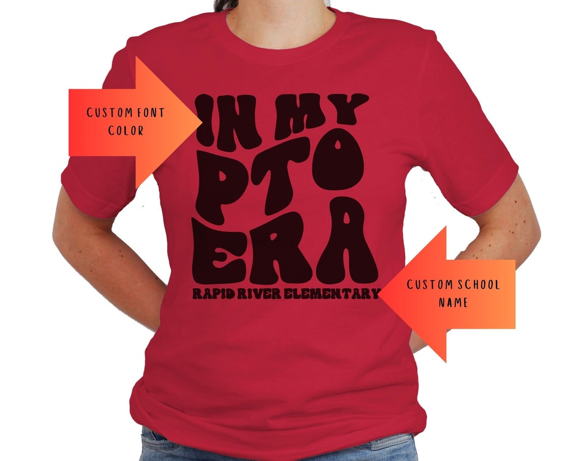 PTO/PTA Crew Shirt, in My Pto Era, Custom Parent Teacher Organization ...