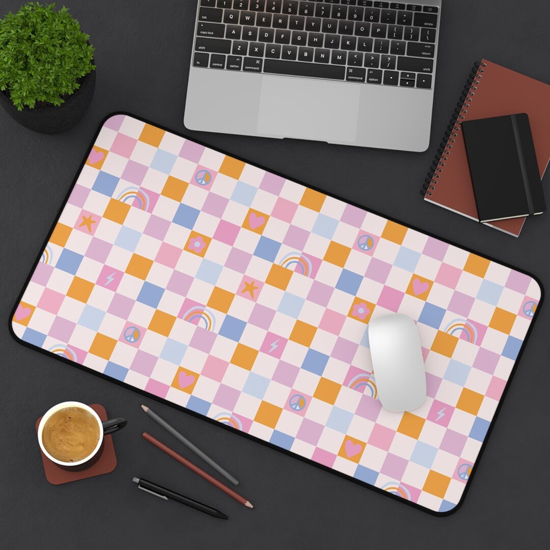 Retro Checkered Desk Mat, Y2k Aesthetic, Cute Desk Mat, Office Deco ...