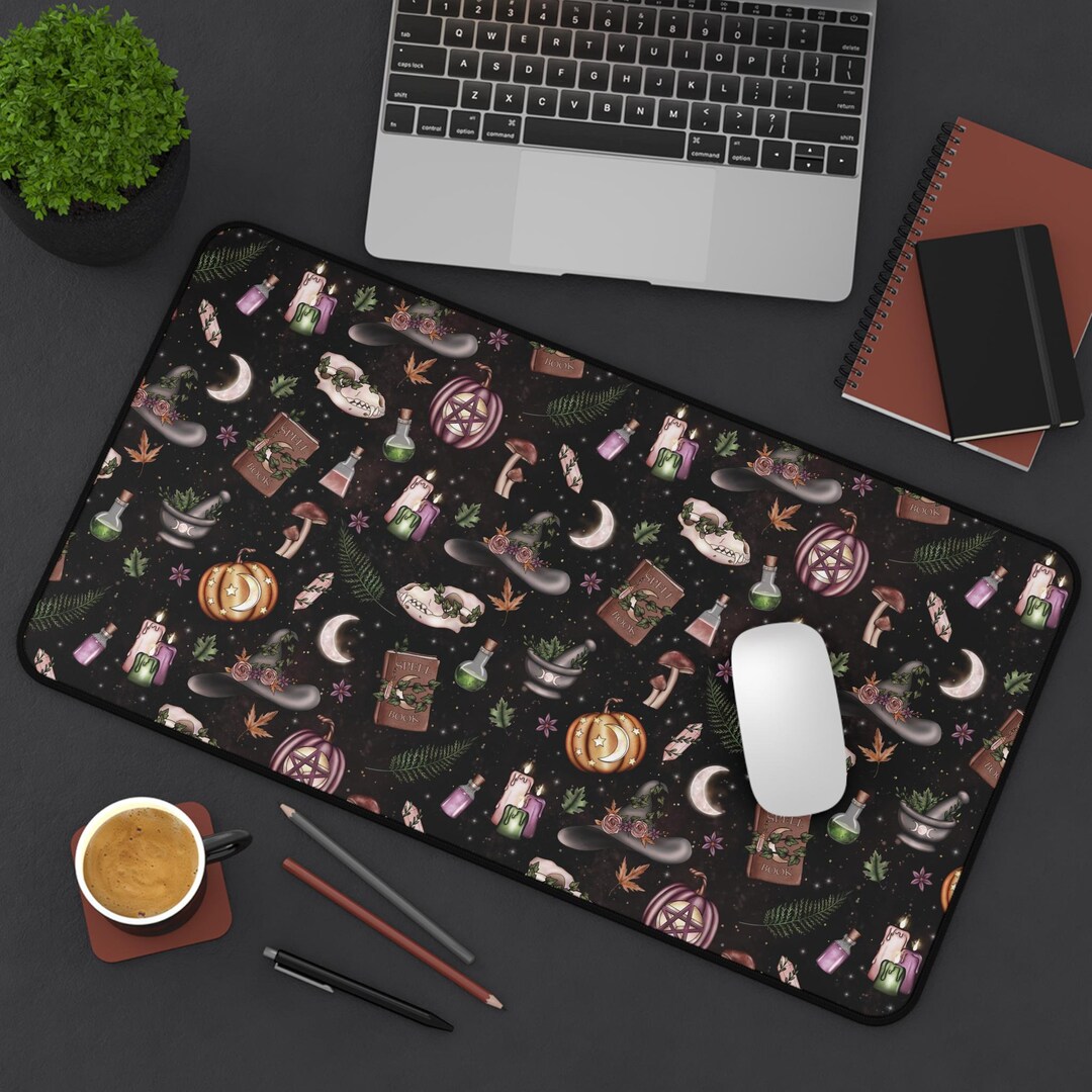 Witch Desk Mat, Woodland Witch Desk Matt, Mystical Dark Fall Autumn ...