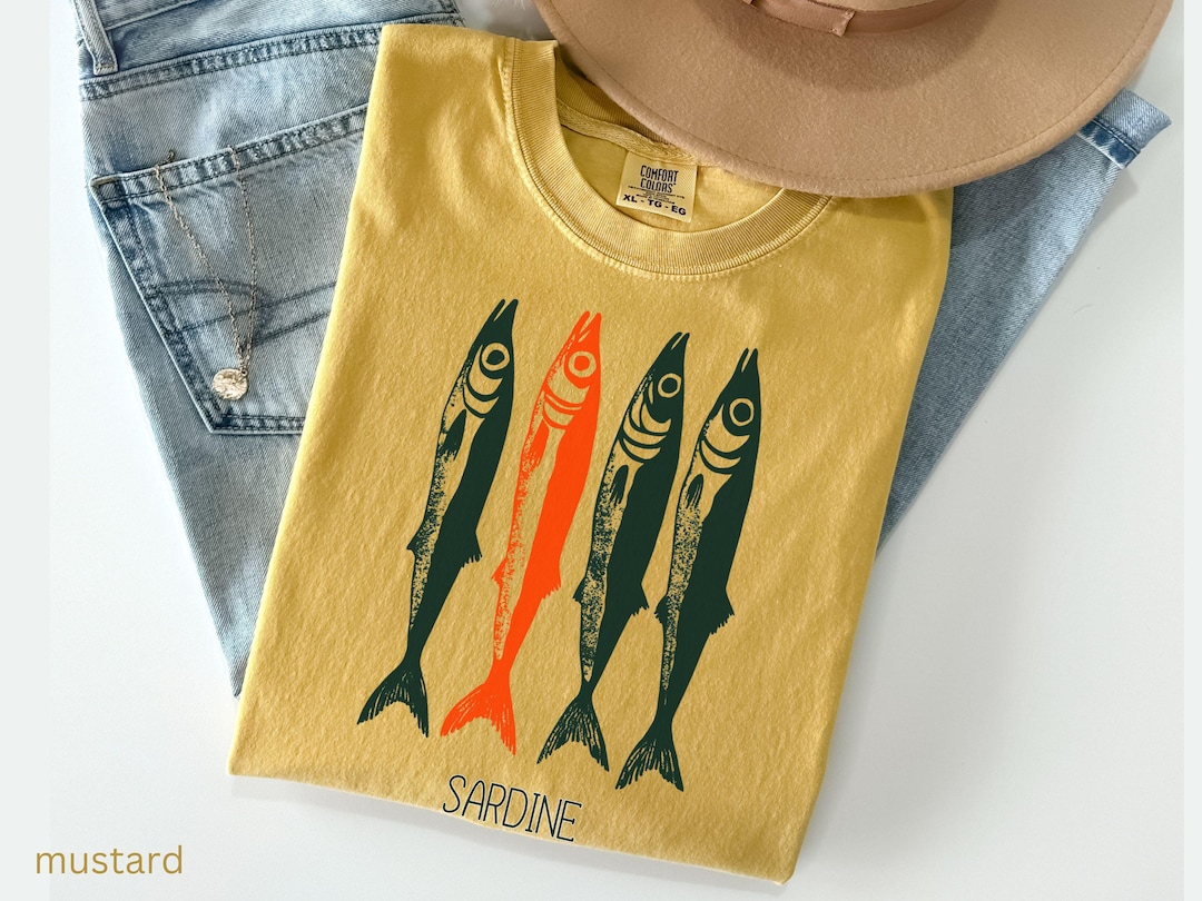 Sardines Shirt, Tinned Fish, Beach Summer Clothing, Sea Life Tee ...