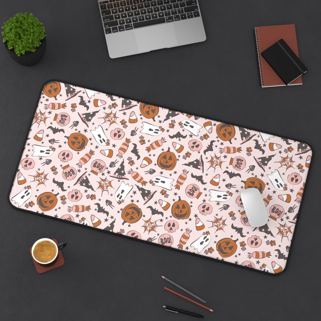 Halloween Desk Mat, Cute Ghost Desk Matt, Desk Matt, Mouse Pad XL ...