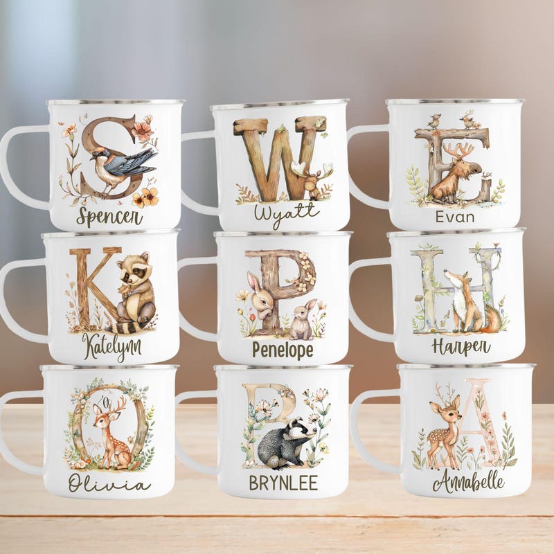 Initial Mugs for Children - Etsy