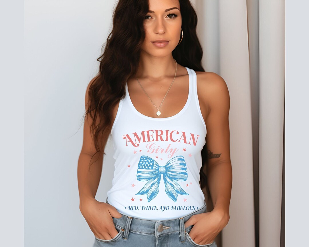 American Girly Coquette 4th of July Tank, Retro 4th of July American ...