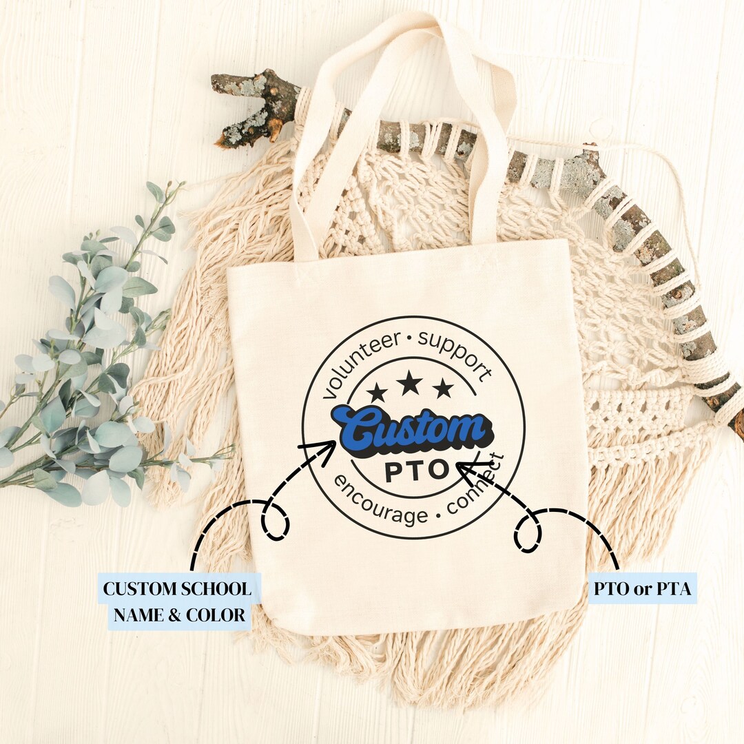 PTO Tote Bag, PTA Tote Bag, Parent Teacher Organization, Association ...