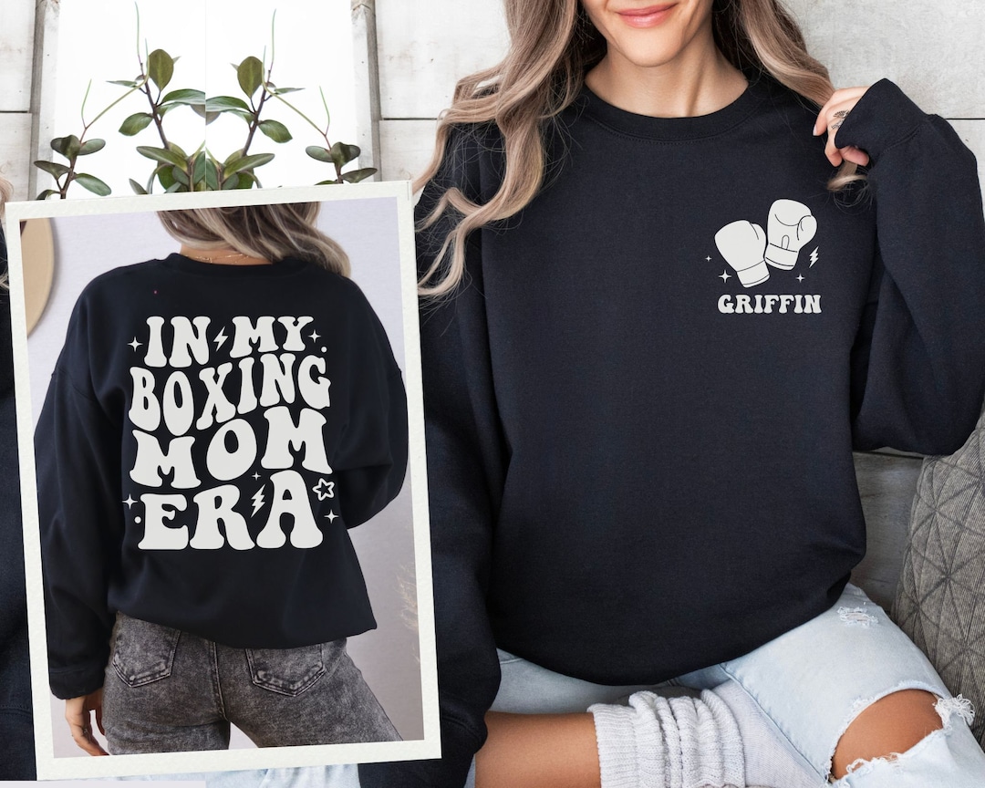 Boxing Mom Sweatshirt, Custom Name Boxing Mom Shirt, Personalized ...