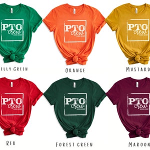 PTO Crew Shirt, Custom Parent Teacher Organization Tshirts, PTO Board ...