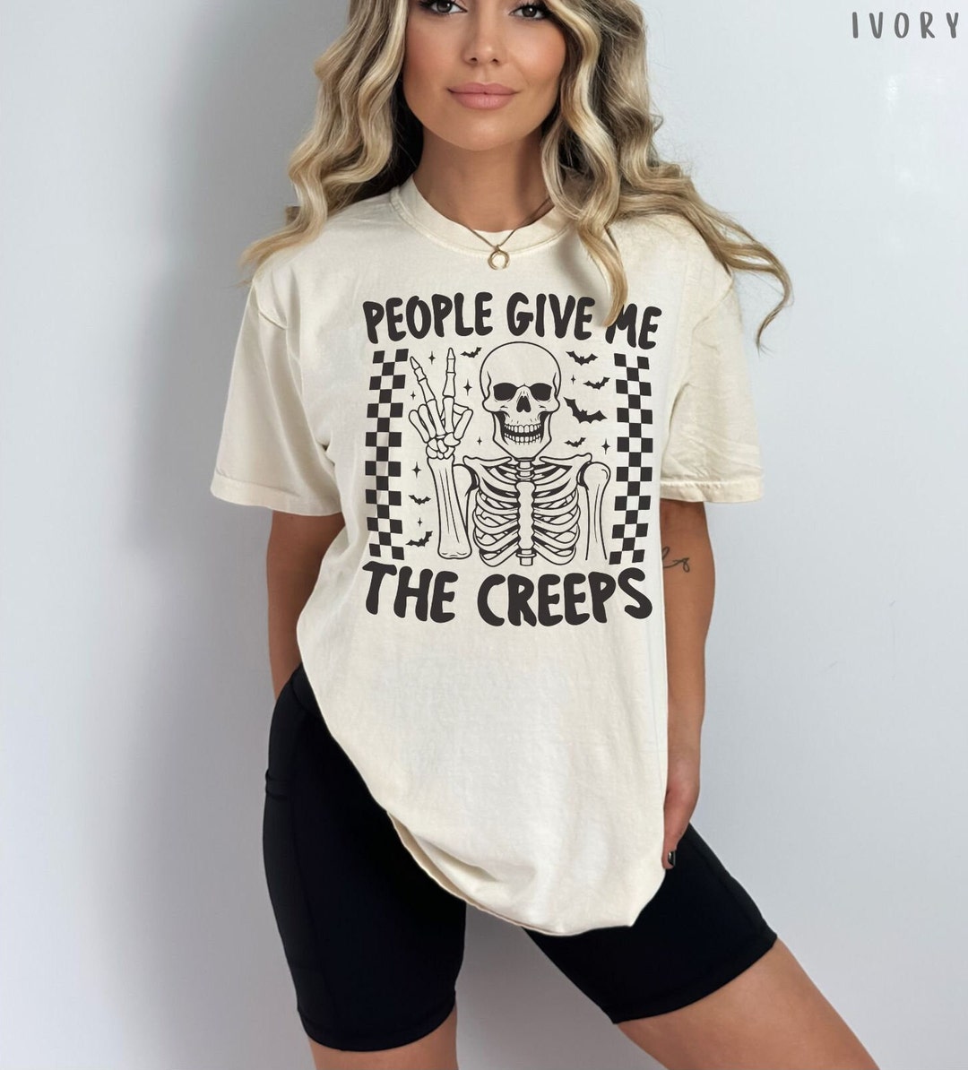 People Give Me the Creeps Comfort Colors Shirt, Halloween Tshirt, Creep ...