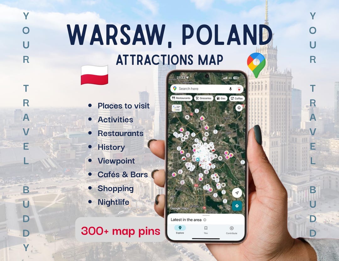 Warsaw Travel Guide – Google Maps Guide With 300+ Locations, Digital ...