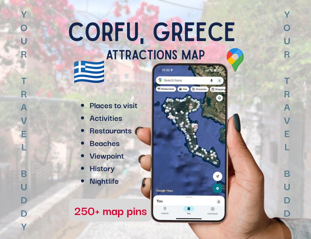 Corfu Travel Guide – Google Maps Guide With 250+ Locations, Digital ...