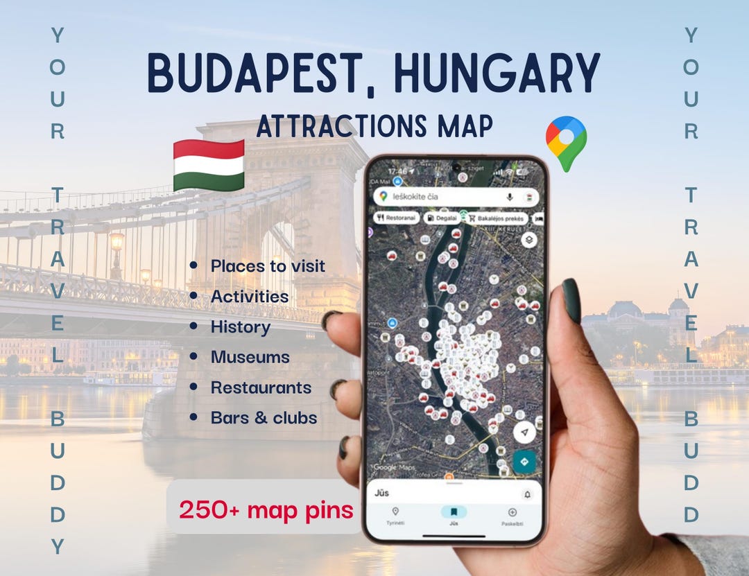 Budapest Travel Guide – Google Maps Guide With 250+ Locations, Digital ...