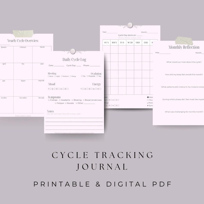 Cycle Tracking Journal Printable | Menstrual Cycle Tracker | Hormone ...