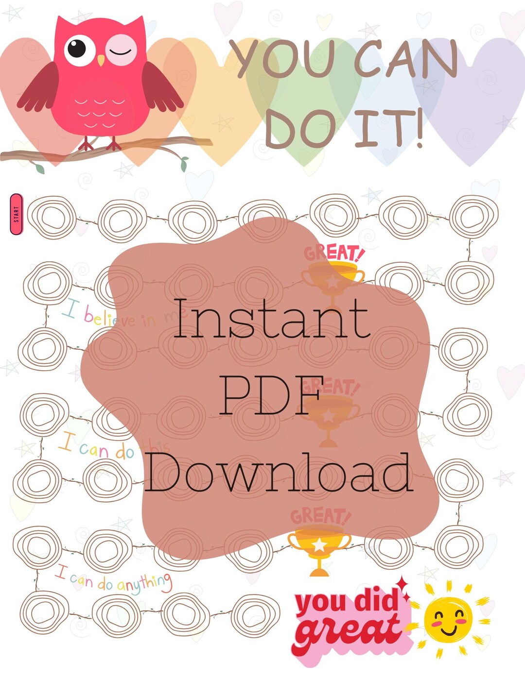 Owl-themed Kids Reward Chart | Digital Download | Behavior & Chore ...