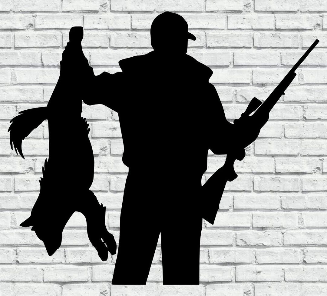 Hunter With Coyote DXF/SVG/JPG Files for Display and Cnc Cutting - Etsy