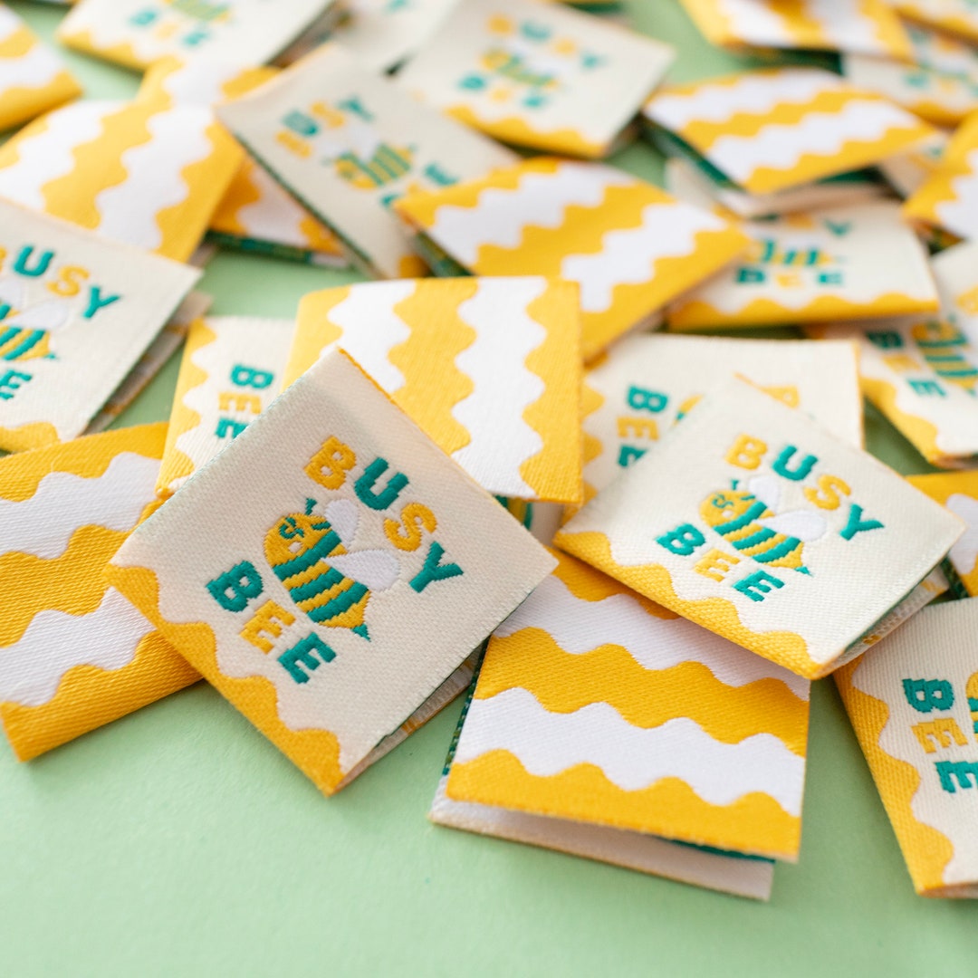 X6 Original Paige Joanna Woven Clothing Labels Busy Bee Design - Etsy