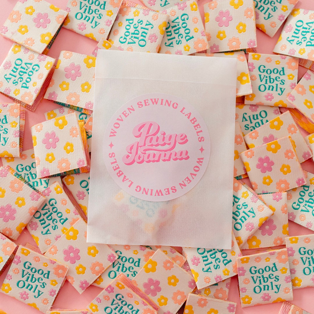 X6 Original Paige Joanna Woven Clothing Labels Good Vibes Only Design ...